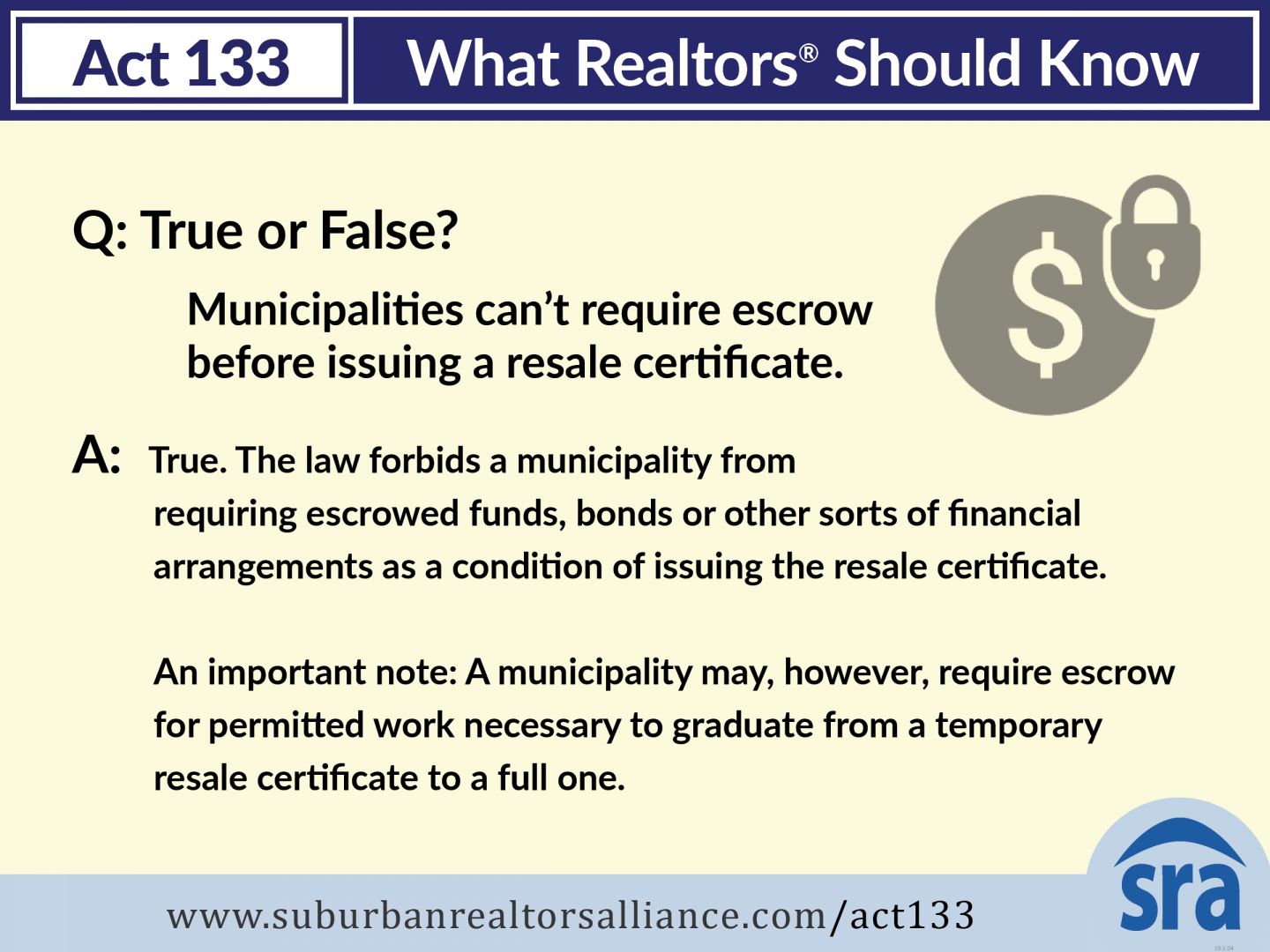 SRA Suburban Realtors Alliance Pennsylvania Act 133 Of 2016